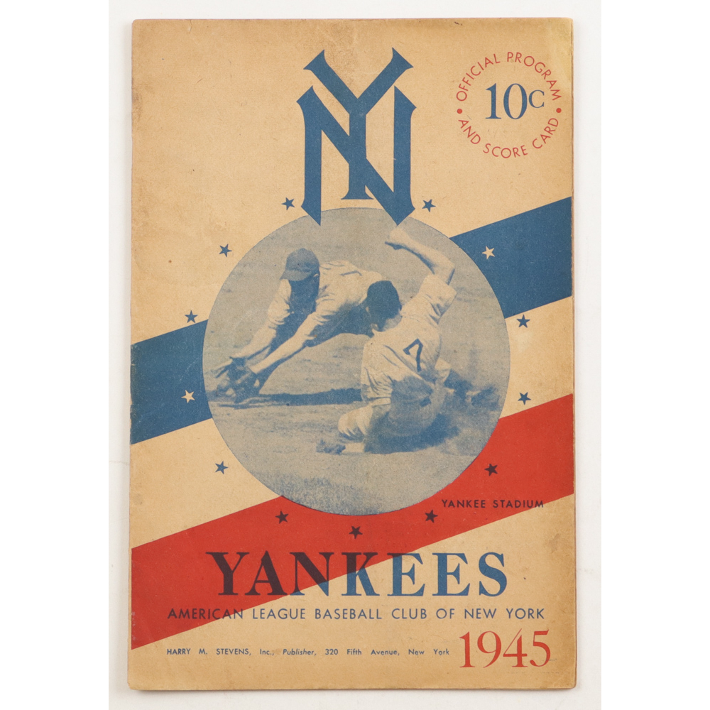 1945 Yankee Stadium Official Program & Score Card | Pristine Auction