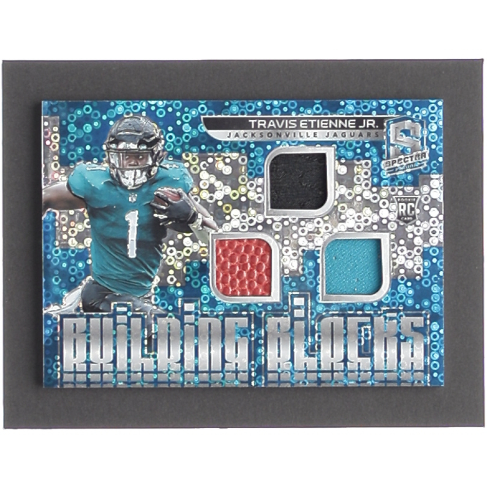 Travis Etienne Jr. 2021 Panini Spectra Building Blocks Materials Neon ...