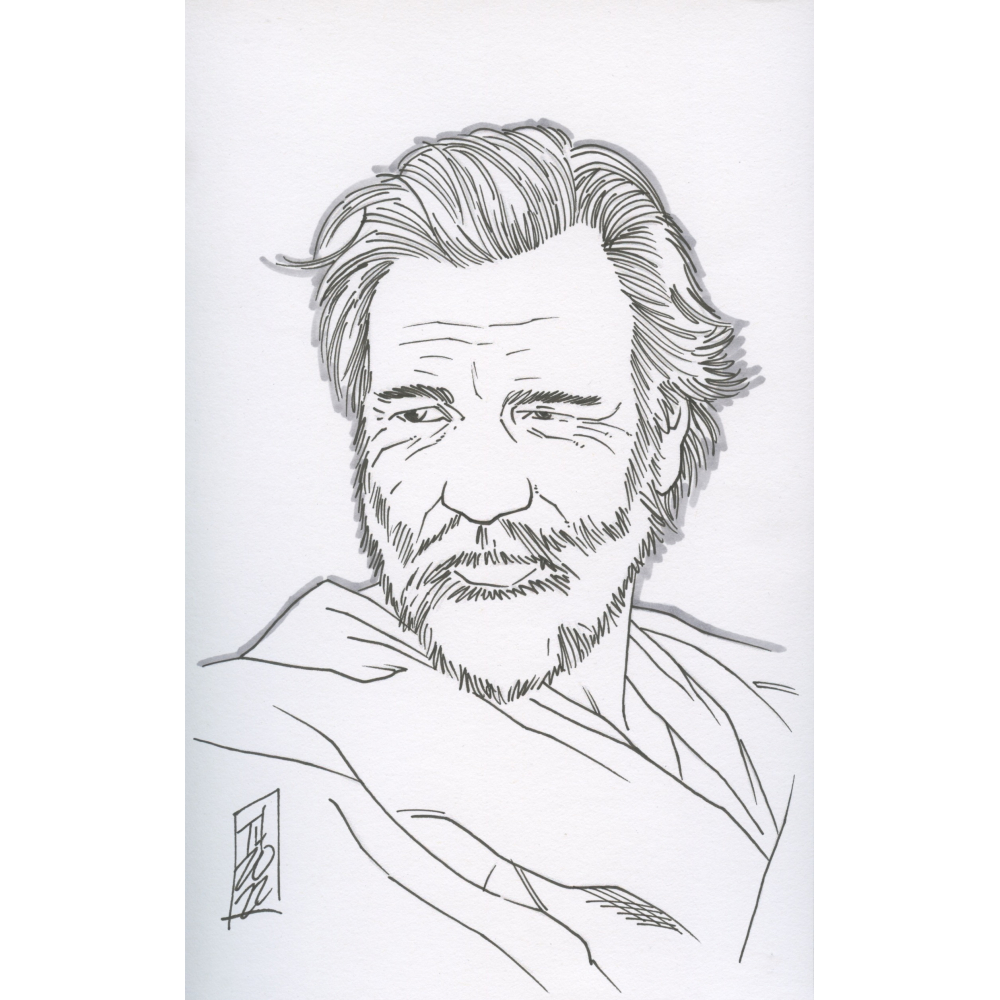 Obi Wan Kenobi Star Wars Signed Original Drawing By Tom Hodges 11 Pristine Auction