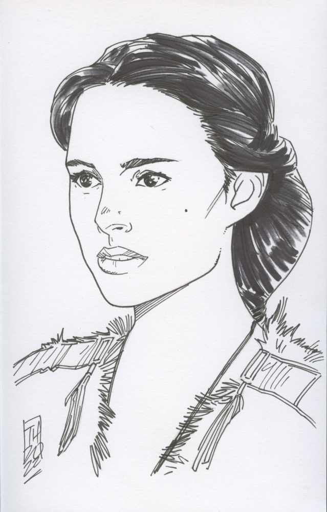 Padme Amidala | Star Wars - Signed ORIGINAL Drawing by Tom Hodges (1/1 ...