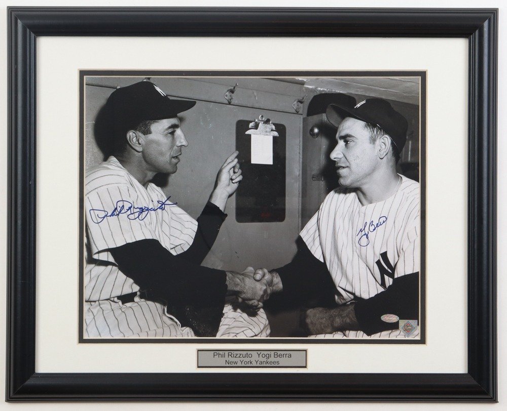 Yogi Berra & Phil Rizzuto Signed Yankees Custom Framed Photo Display ...