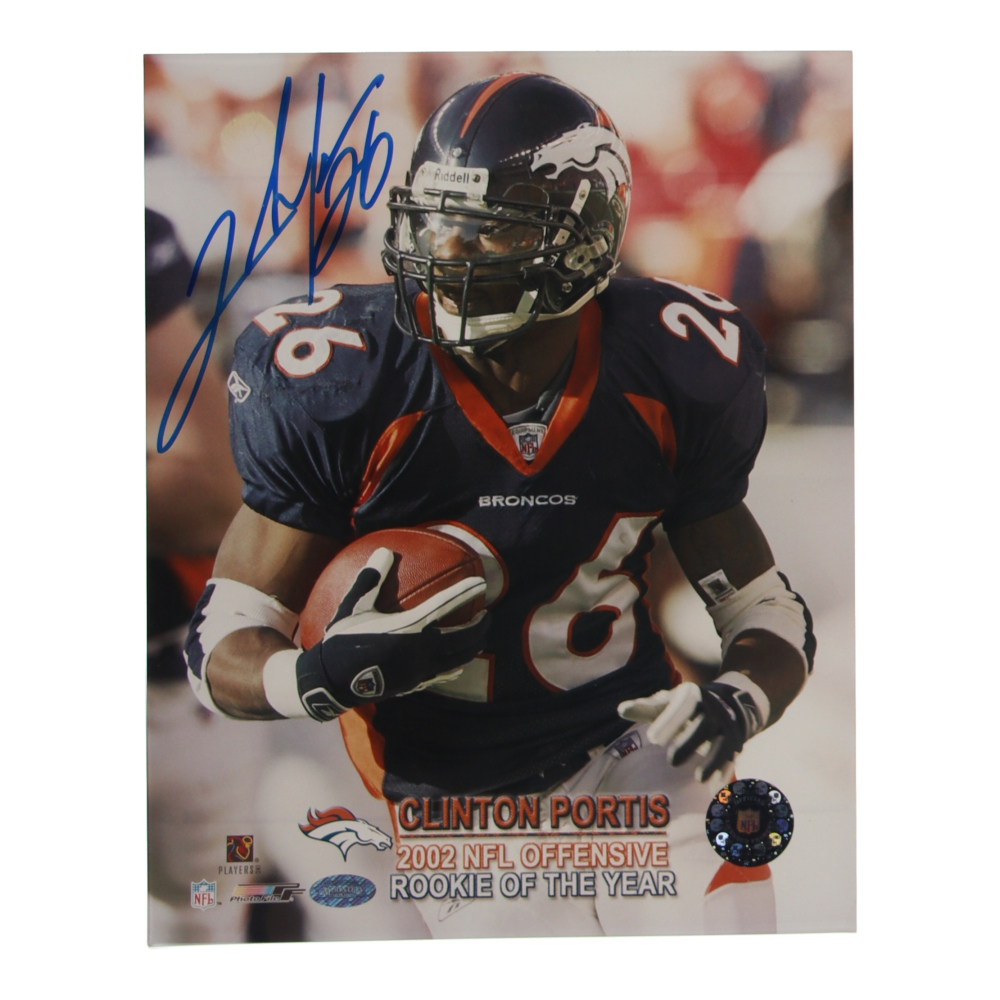 Clinton Portis Signed Broncos 8x10 Photo (Mounted Memories) | Pristine ...