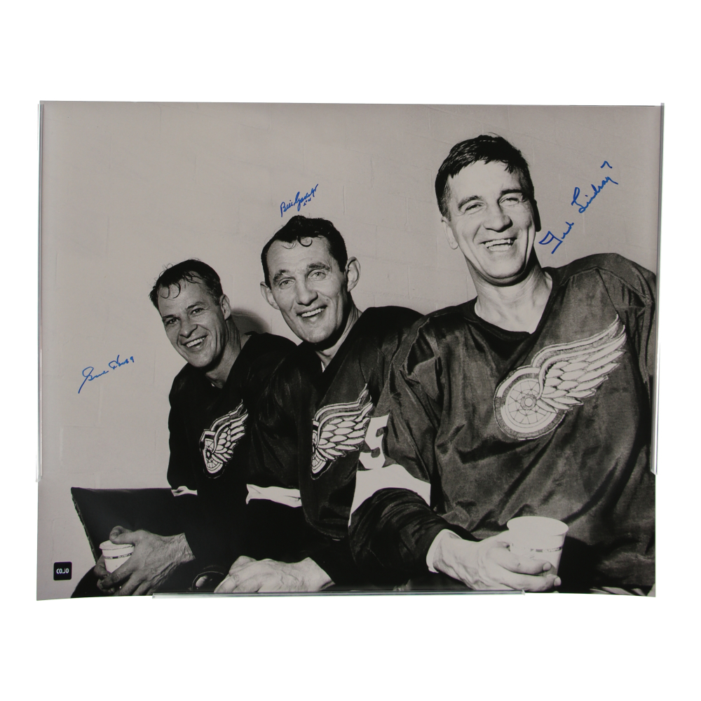 Gordie Howe, Ted Lindsay & Bill Gadsby Signed Red Wings 16x20 Photo ...