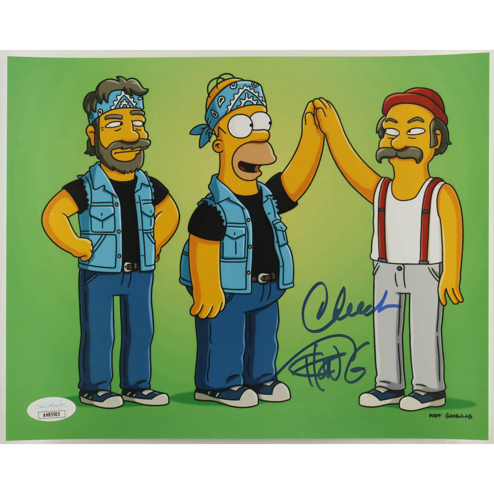 Tommy Chong And Cheech Marin Signed The Simpsons 8x10 Photo Jsa