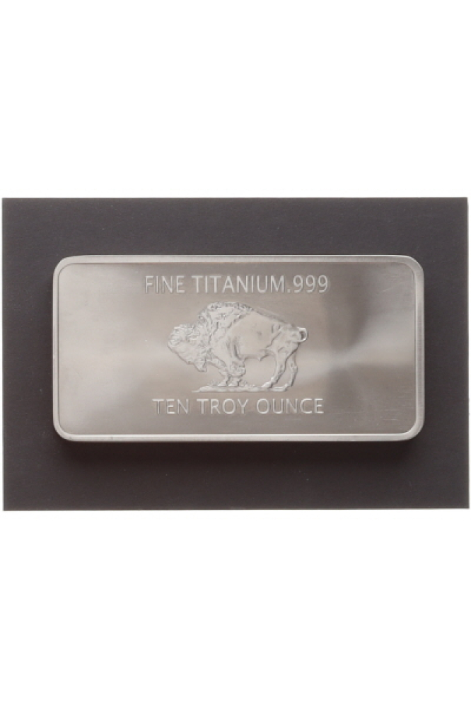 Ten Troy Ounce "Buffalo" .999 Fine Titanium Bullion Bar | Pristine Auction