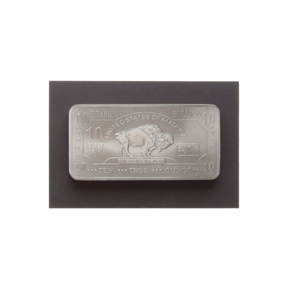 Ten Troy Ounce "Buffalo" .999 Fine Titanium Bullion Bar | Pristine Auction