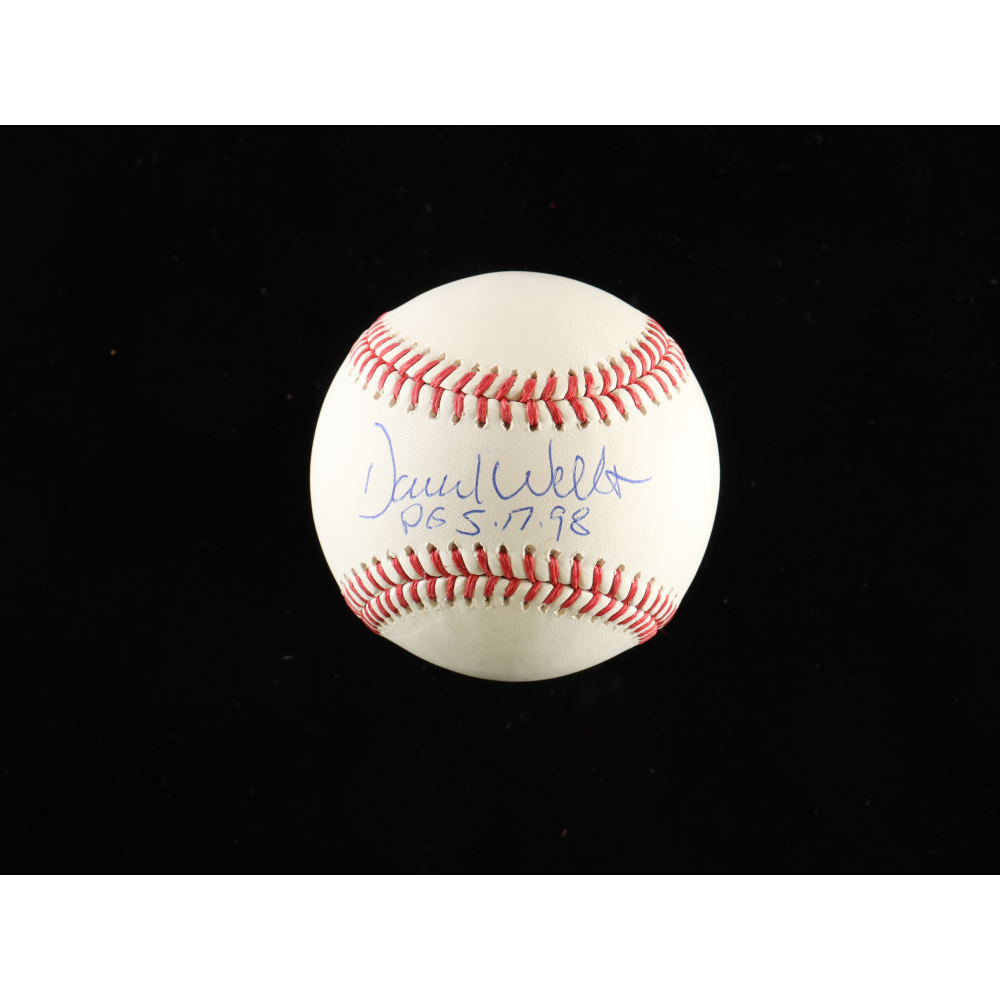 David Wells Signed OML Baseball Inscribed "PG 5-17-98" (Beckett ...
