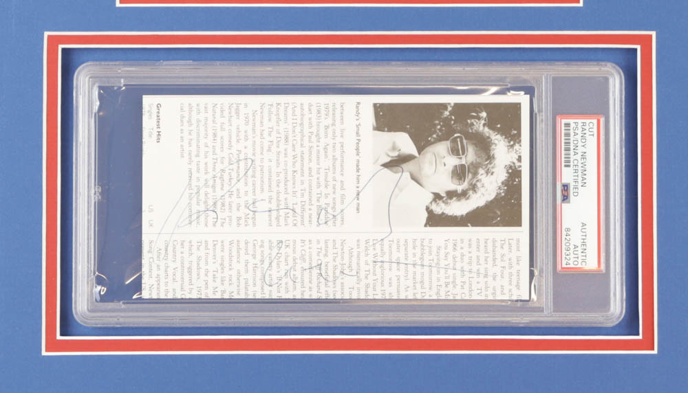 Randy Newman Signed "Toy Story" 14x22 Custom Matted Cut Display (PSA ...