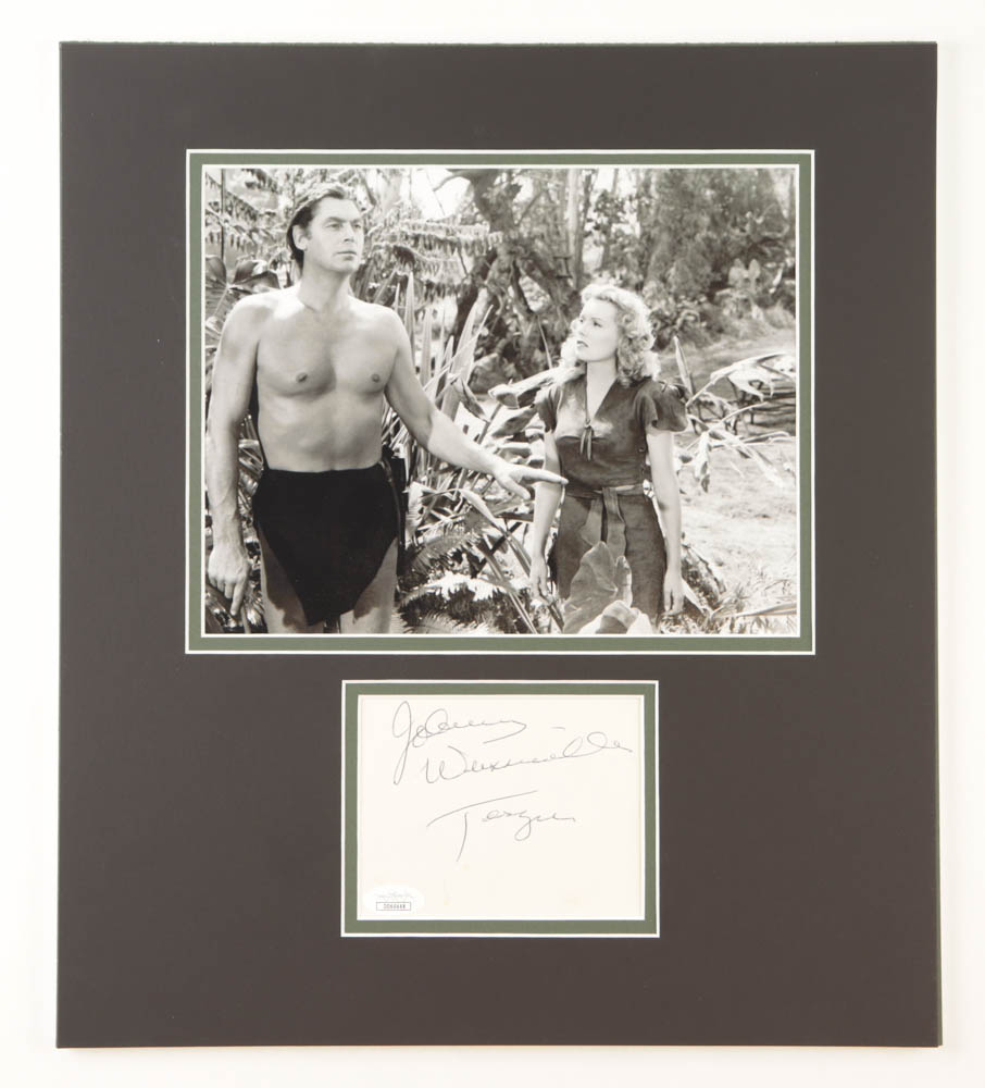 Johnny Weissmuller Signed "Tarzan the Ape Man" 14x16 Custom Matted ...