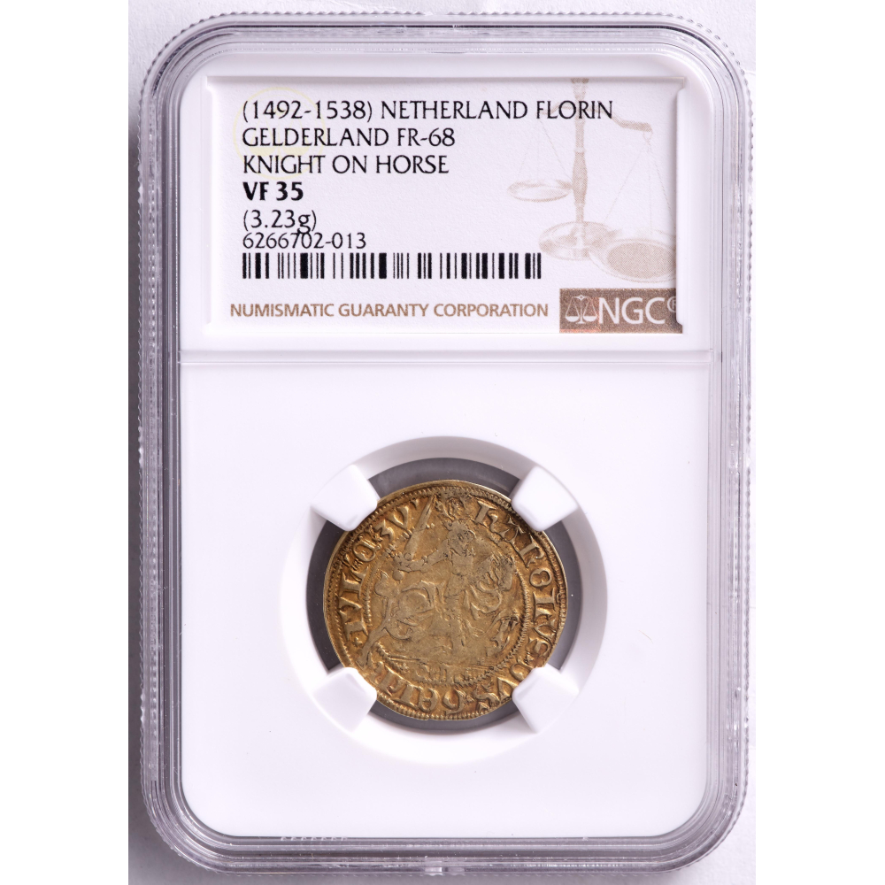 (1492-1538) Netherlands, Gelderland Florin Medieval Gold Coin, Knight ...