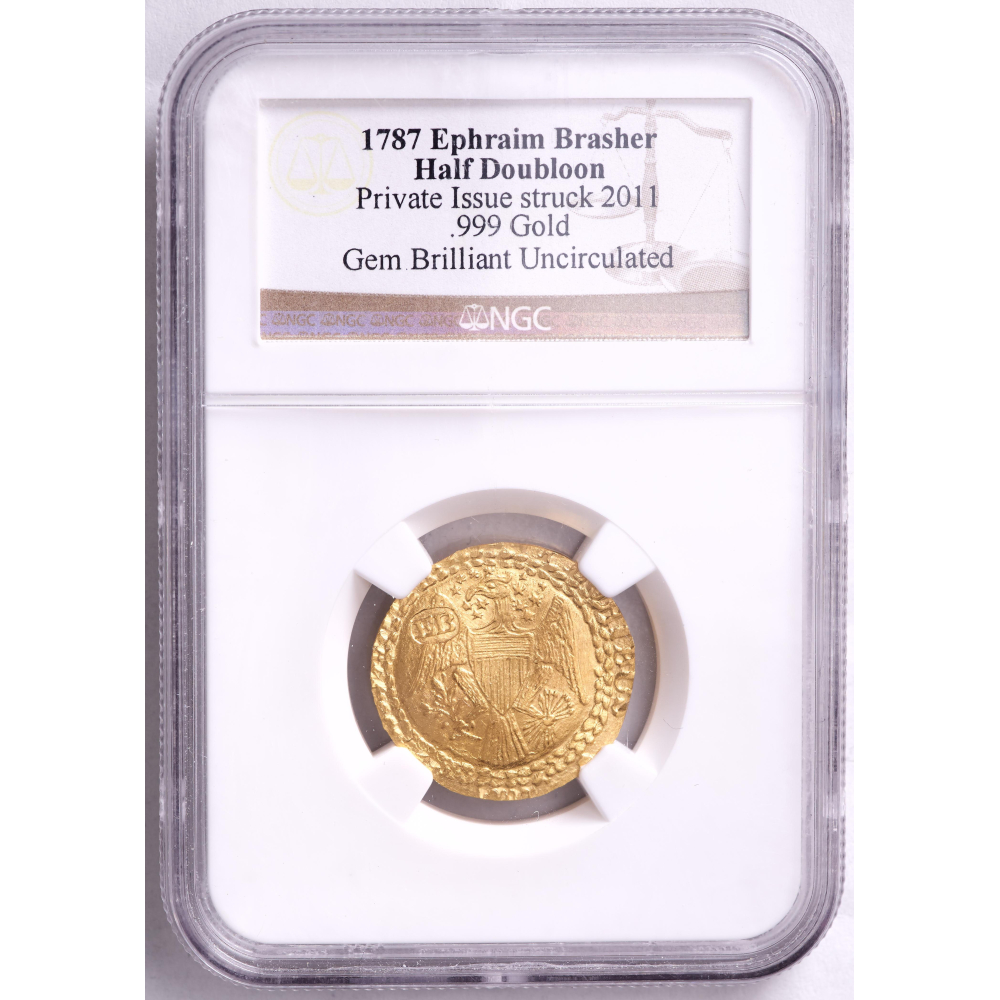 1787 Ephraim Brasher Half Doubloon .999 Fine Gold Coin - Private Issue ...