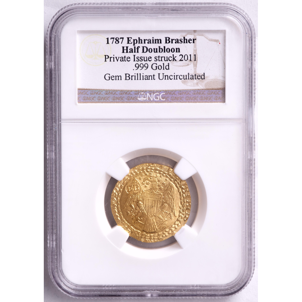 1787 Ephraim Brasher Half Doubloon .999 Fine Gold Coin - Private Issue ...