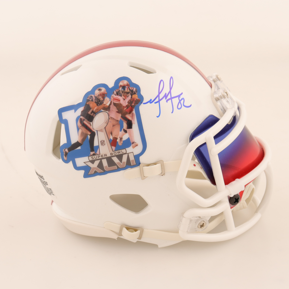 Mario Manningham & David Tyree Signed Super Bowl XLVI Logo Speed Mini ...