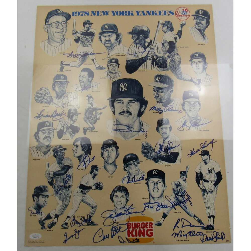 1978 Yankees 17x22 Poster Signed By (25) with Reggie Jackson, Goose ...