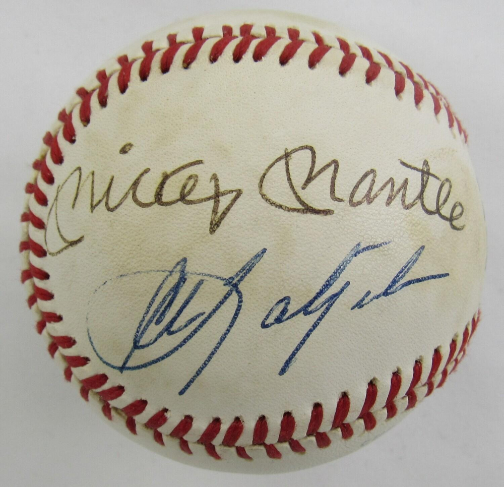 OAL Baseball Signed By Joe DiMaggio, Ted Williams, Mickey Mantle & Carl ...