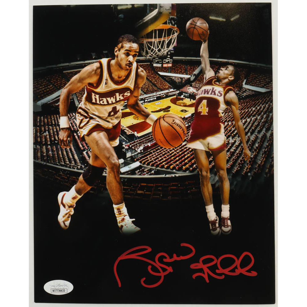 Spud Webb Signed Hawks 8x10 Photo (JSA) | Pristine Auction