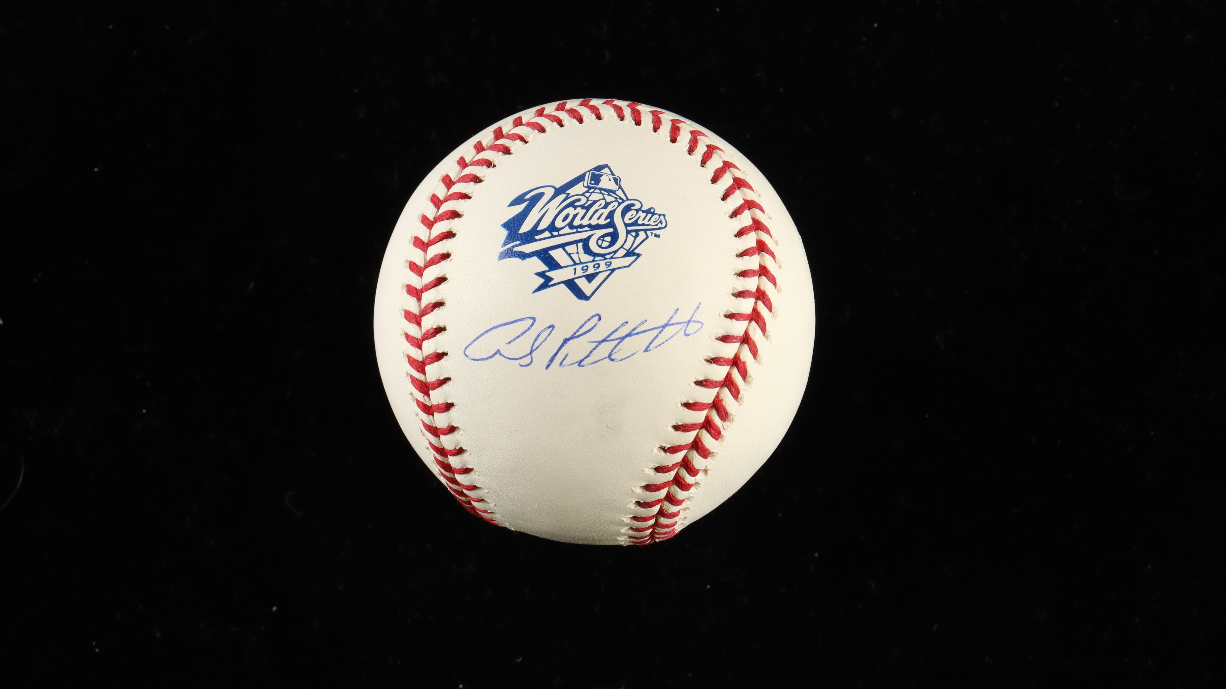 Andy Pettitte Signed 1999 World Series Logo OML Baseball (Beckett ...