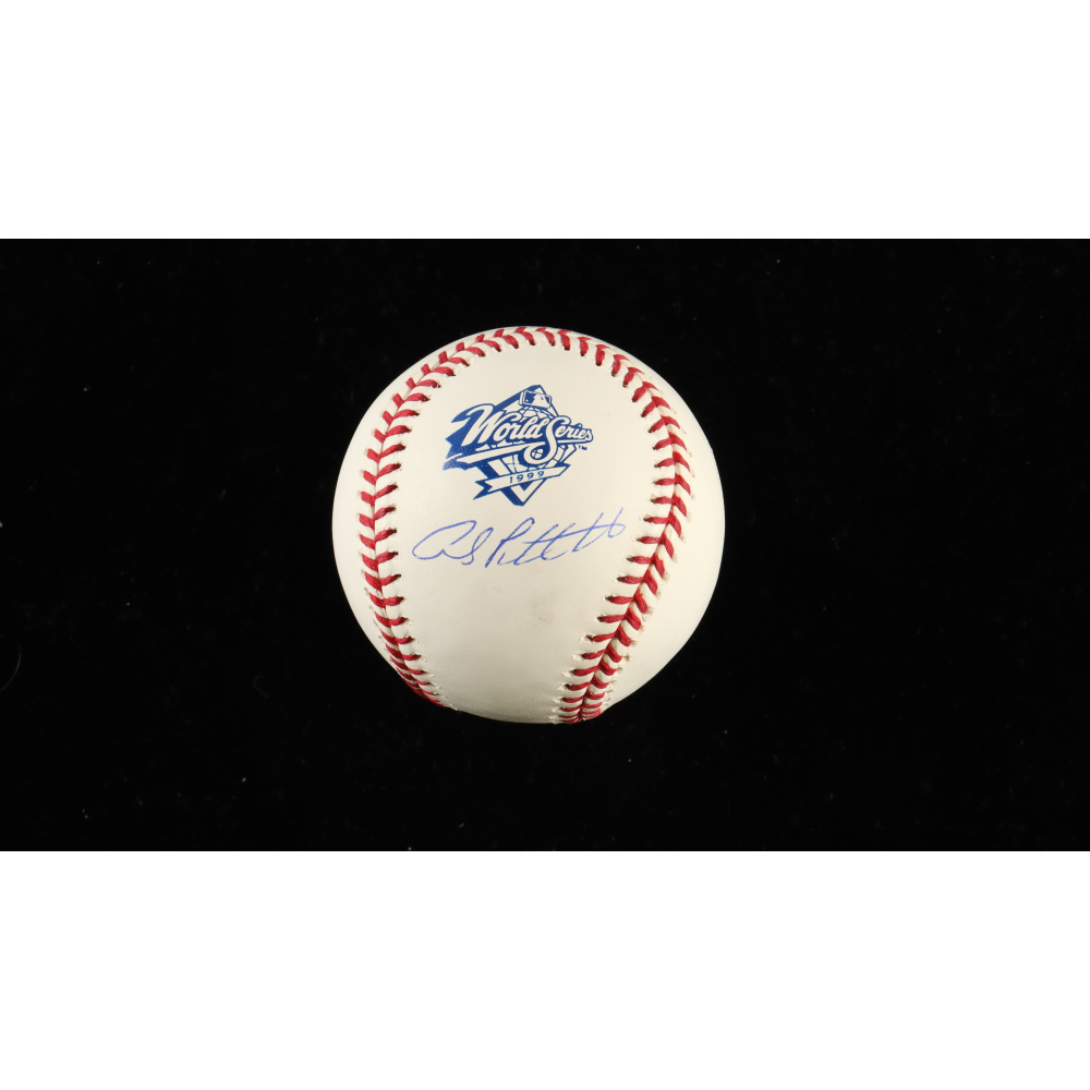 Andy Pettitte Signed 1999 World Series Logo OML Baseball (Beckett ...
