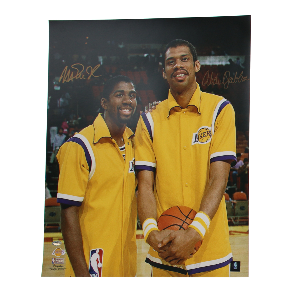 Magic Johnson & Kareem Abdul-Jabbar Signed Lakers 16x20 Photo (Schwartz ...