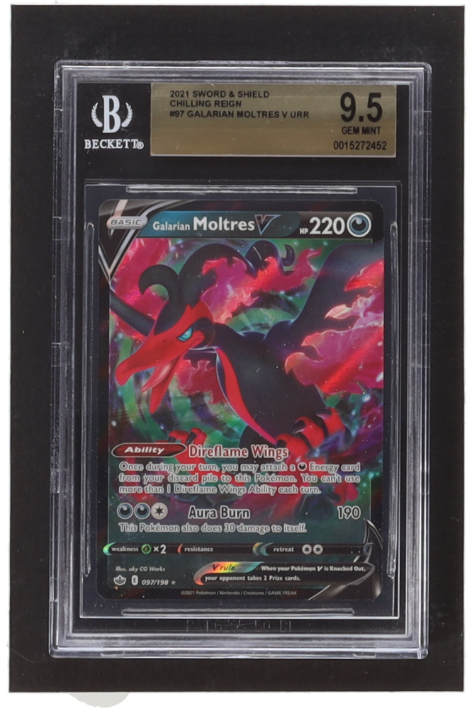 Galarian Moltres V Pokemon 2021 Chilling Reign #97 (BGS 9.5) | Pristine ...