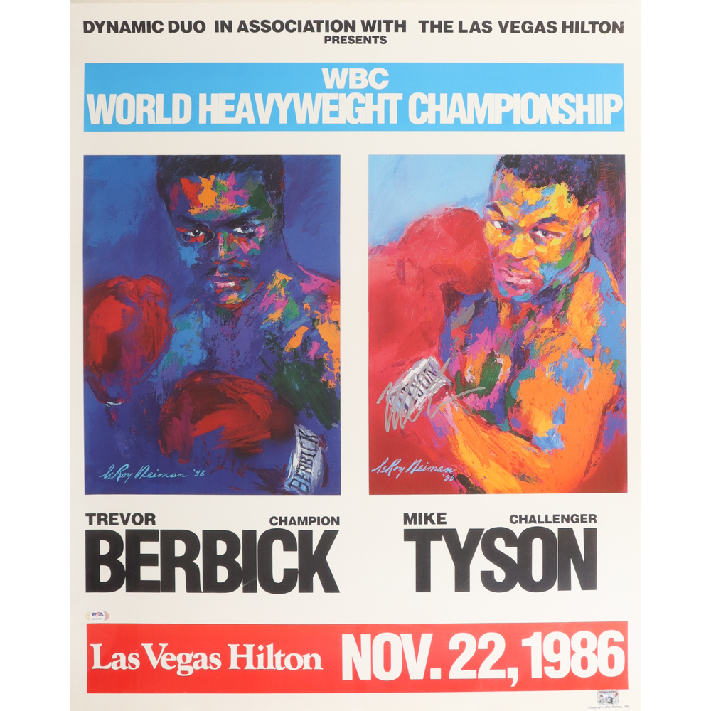 Mik Tyson Signed "Berbick vs. Tyson" 22x28 1996 LeRoy Neiman Original ...