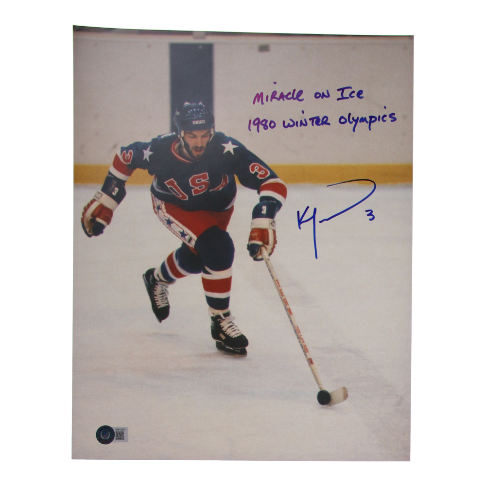 Ken Morrow Signed Team USA 11x14 Photo Inscribed "Miracle on Ice ...