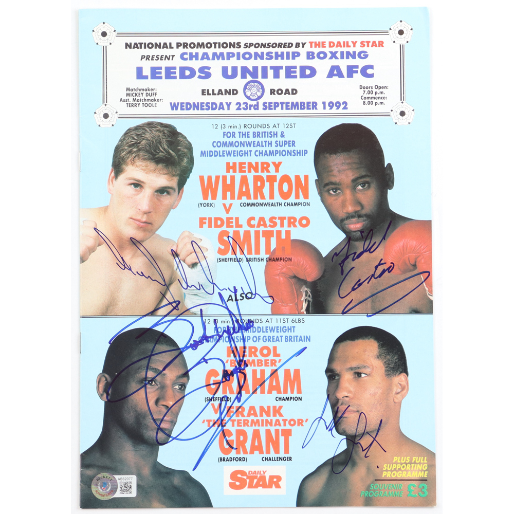 1992 Daily Star Leeds AFC Boxing Program Signed by (4) with Henry ...