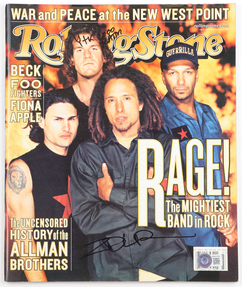 Zack de la Rocha & Tim Commerford Signed Rolling Stone Magazine (Beckett) | Pristine Auction