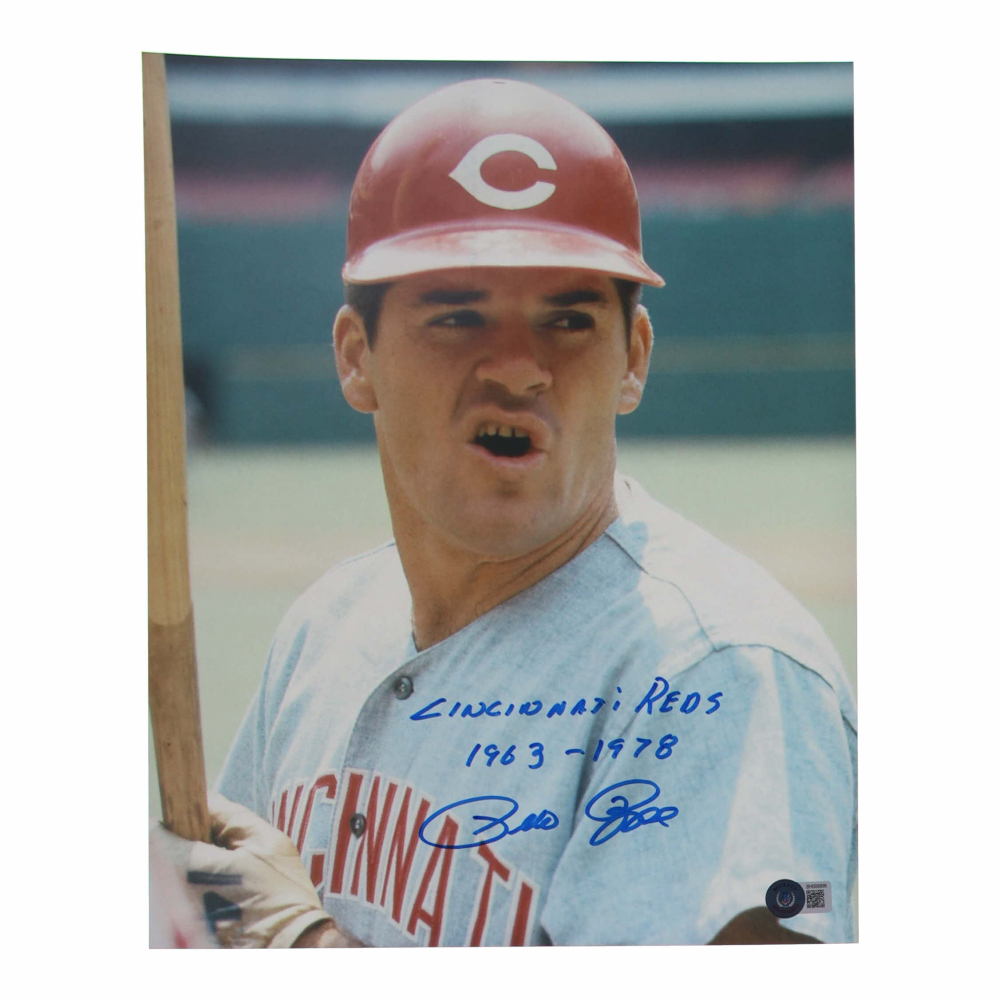 Pete Rose Signed Phillies 11x14 Photo Inscribed "Cincinnati Reds 1963 ...