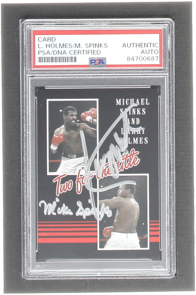 Larry Holmes & Michael Spinks Signed Custom Trading Card (PSA ...