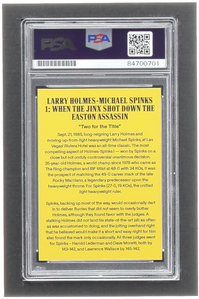 Larry Holmes & Michael Spinks Signed Custom Trading Card (PSA ...