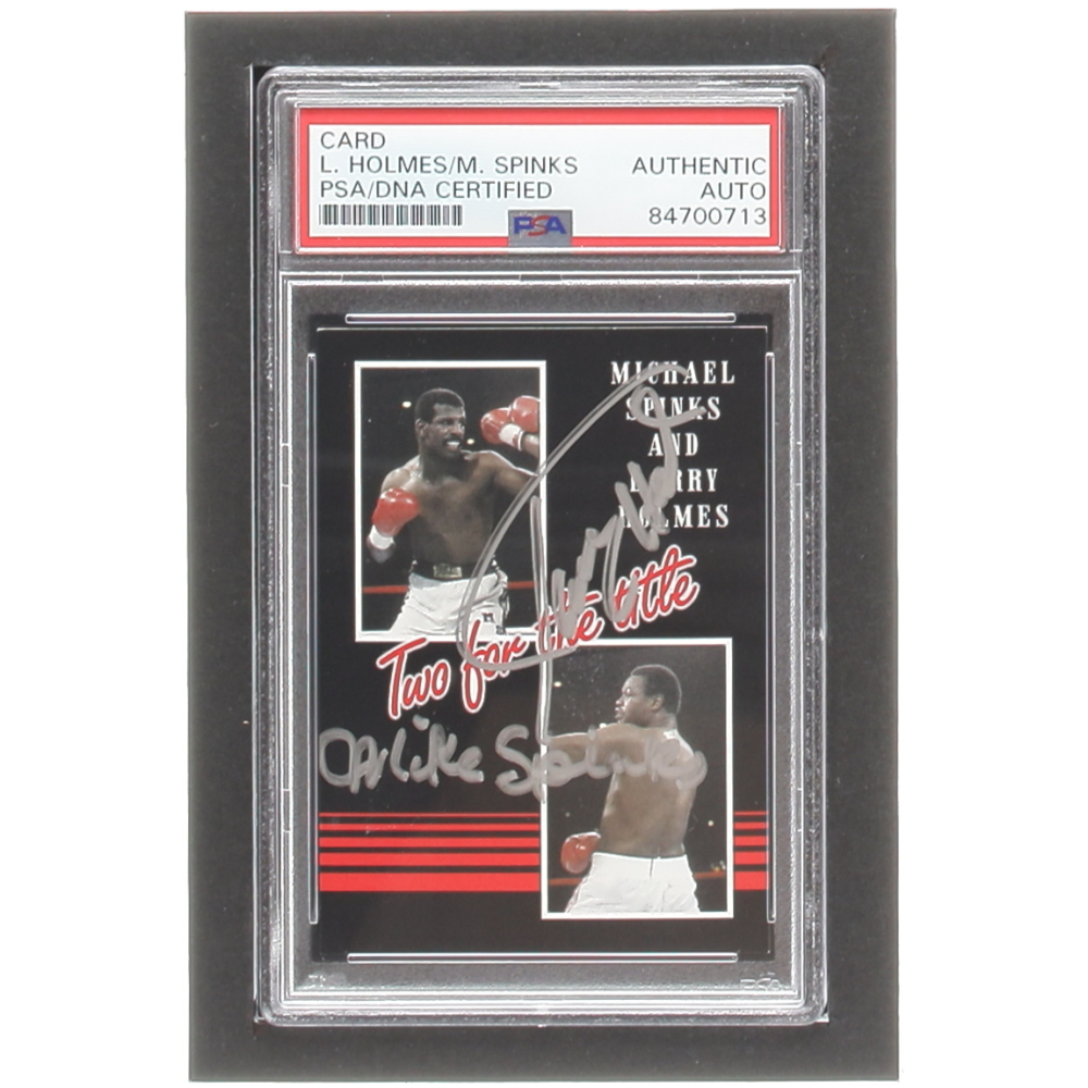 Larry Holmes & Michael Spinks Signed Custom Trading Card (PSA ...