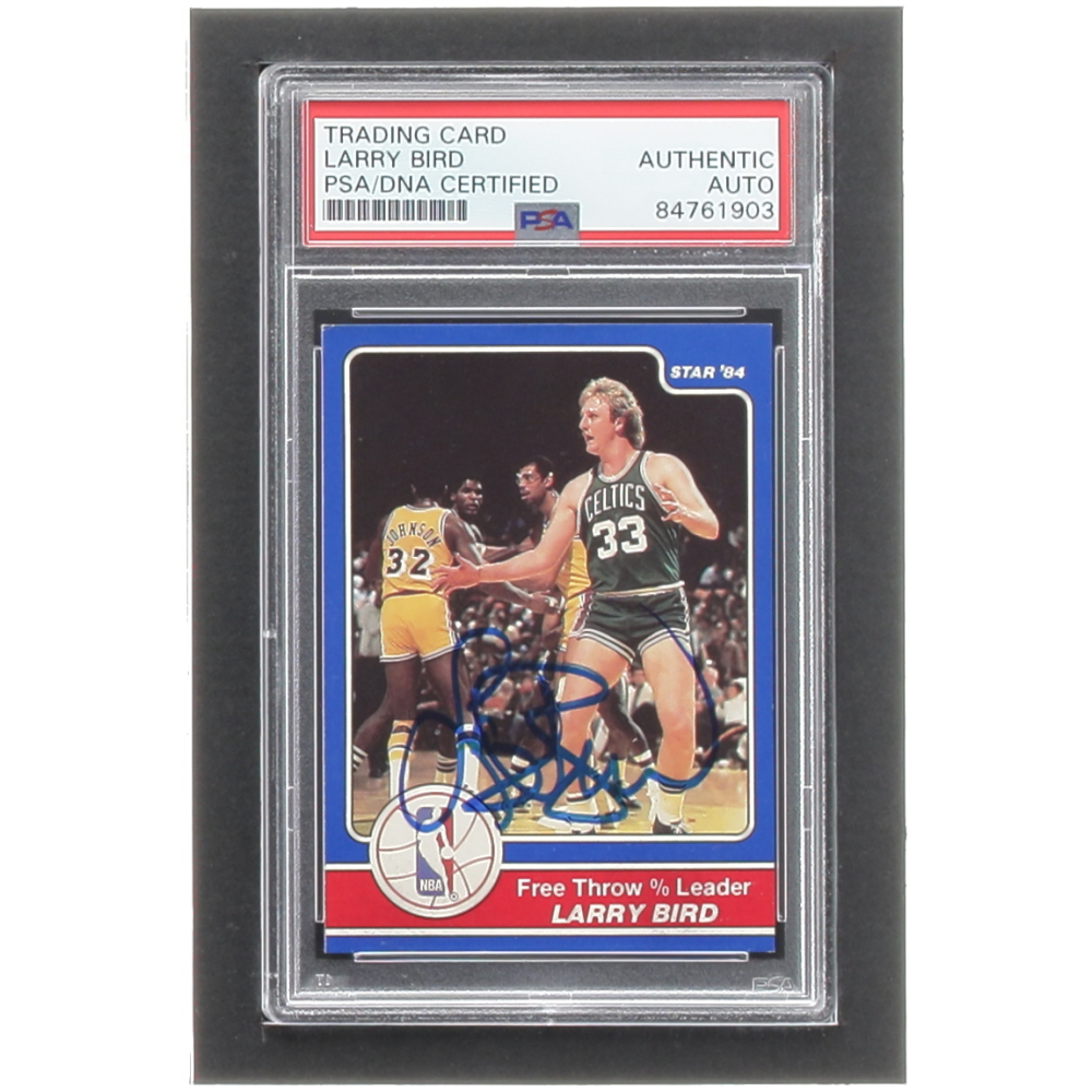 Larry Bird Signed 1984 Star #15 1984 FT Percentage Leader (PSA ...
