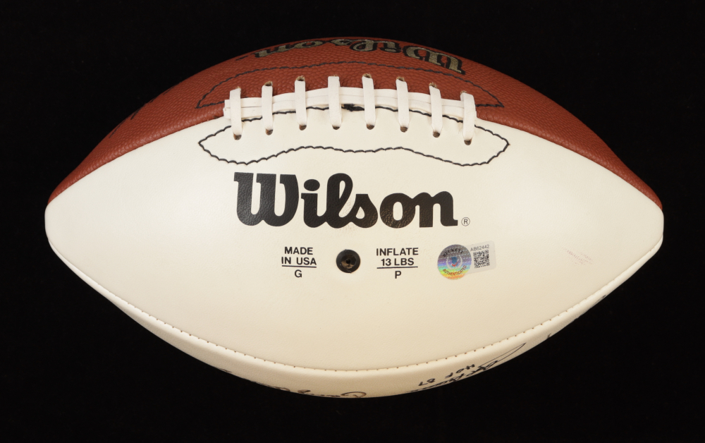75th Anniversary Official NFL Football with Glass Display Case Signed ...