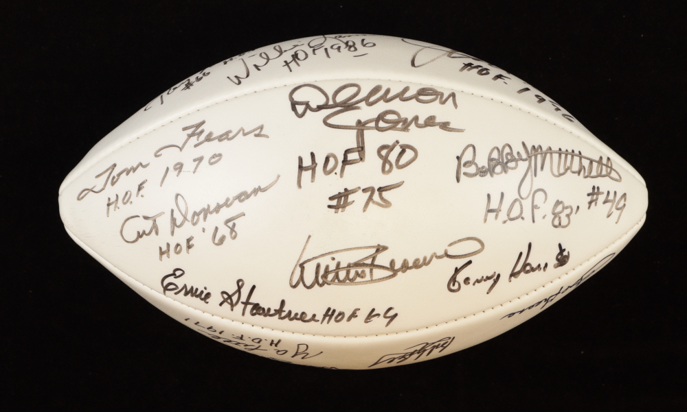 Official NFL Football with Glass Display Case Signed by (17) with Ray ...