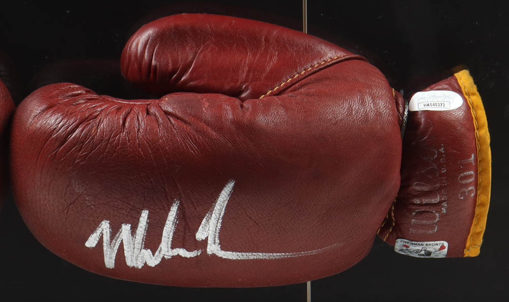 Mike Tyson Signed Custom Framed 1950's Wilson Boxing Glove Display with ...