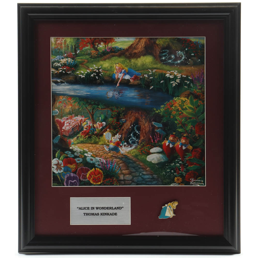Thomas Kinkade "Alice in Wonderland" Custom Framed Print Display with ...