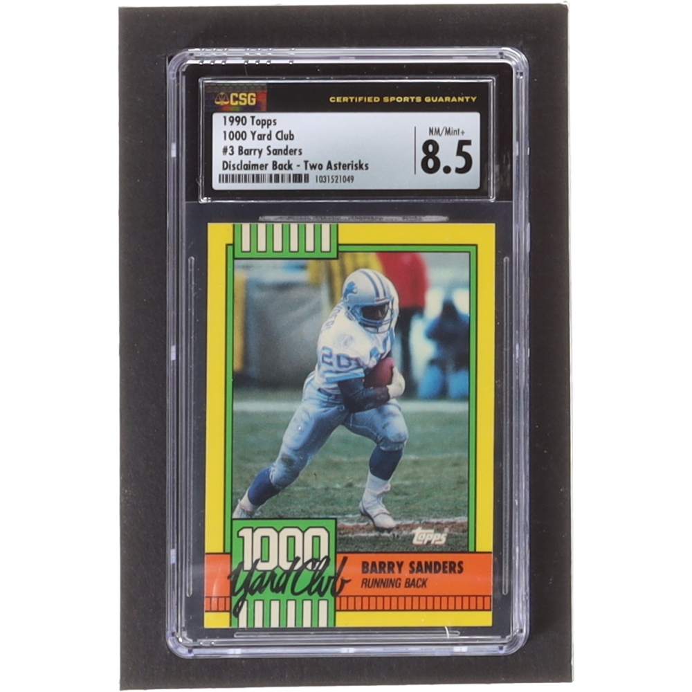 Barry Sanders 1990 Topps 1000 Yard Club #3 (CSG 8.5) | Pristine Auction