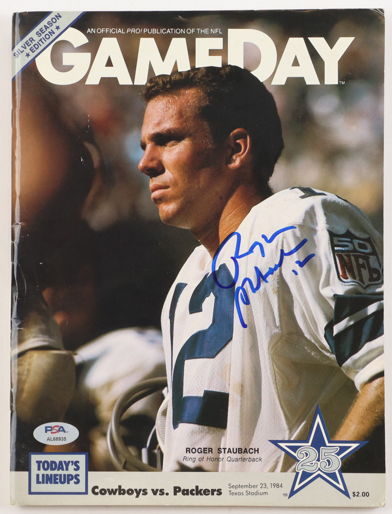 Roger Staubach Signed 1984 Packers Game Program (PSA) | Pristine Auction