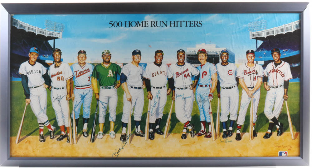 "The 500 Home Run Club" Custom Framed Poster Signed by (11) with Ted ...