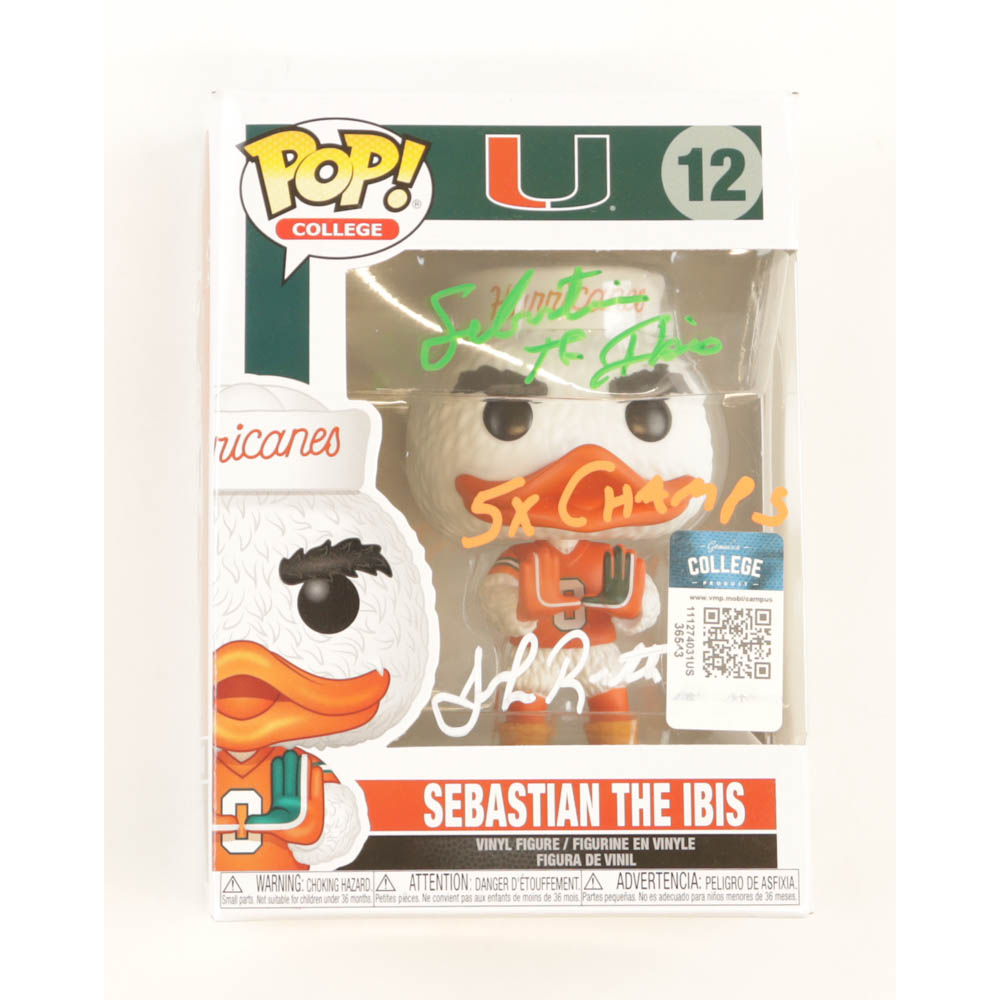 John Routh Signed Miami Hurricanes #12 Sebastian The Ibis Funko Pop ...