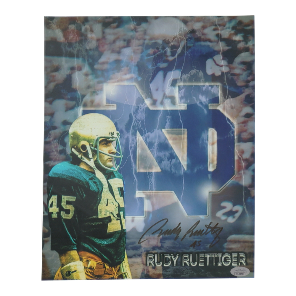Rudy Ruettiger Signed Notre Dame Fighting Irish 11x14 Photo with (JSA ...