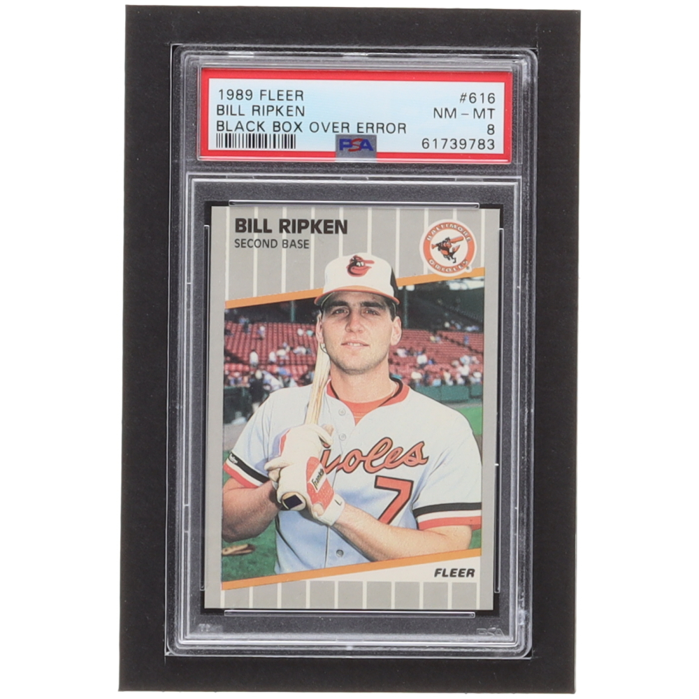Bill Ripken 1989 Fleer #616E DP / Black Box Covering Bat Knob (PSA 8 ...