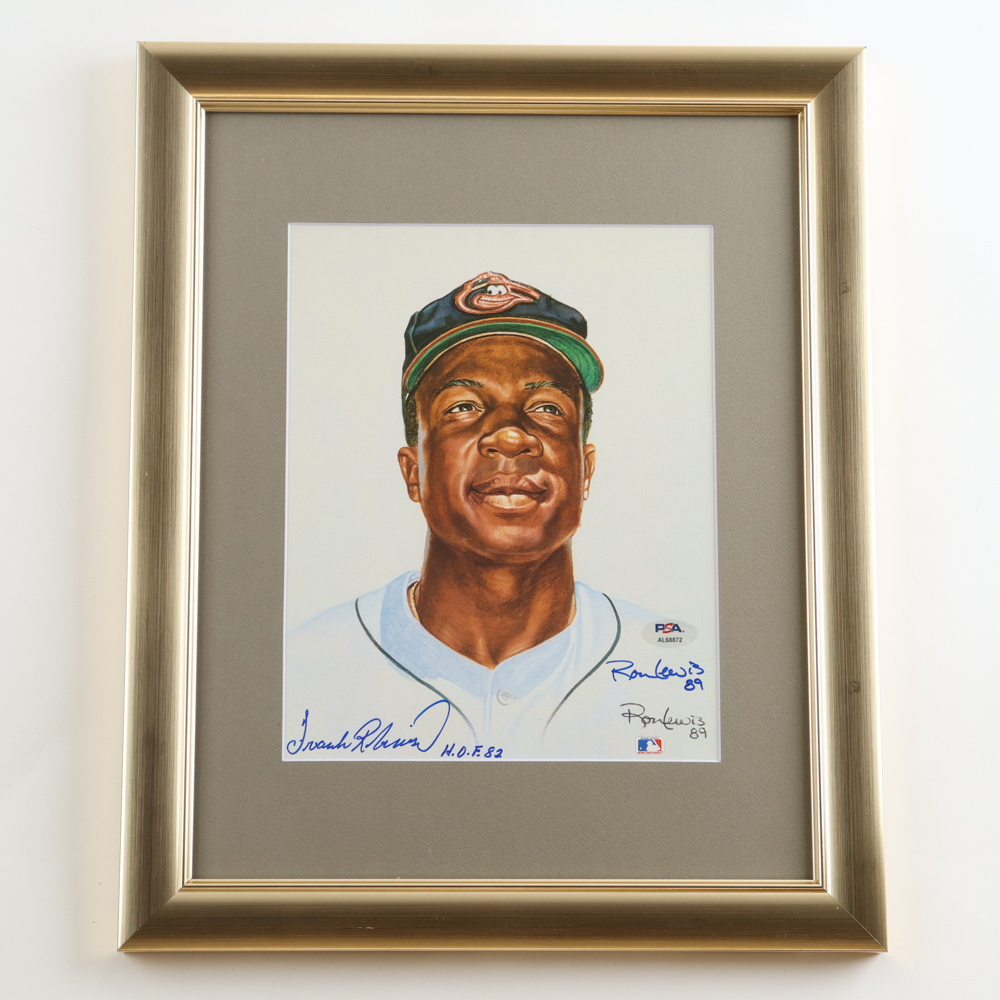 Frank Robinson & Ron Lewis Signed Orioles Custom Framed Print Display ...