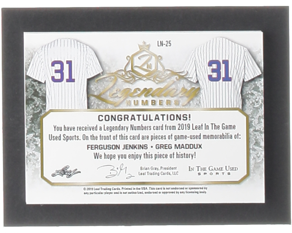 Ferguson Jenkins / Greg Maddux 2019 ITG Used Sports Legendary Numbers ...