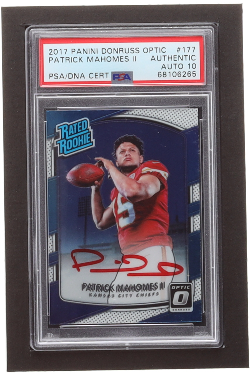 Patrick Mahomes II Signed 2017 Donruss Optic #177 RR RC (PSA ...