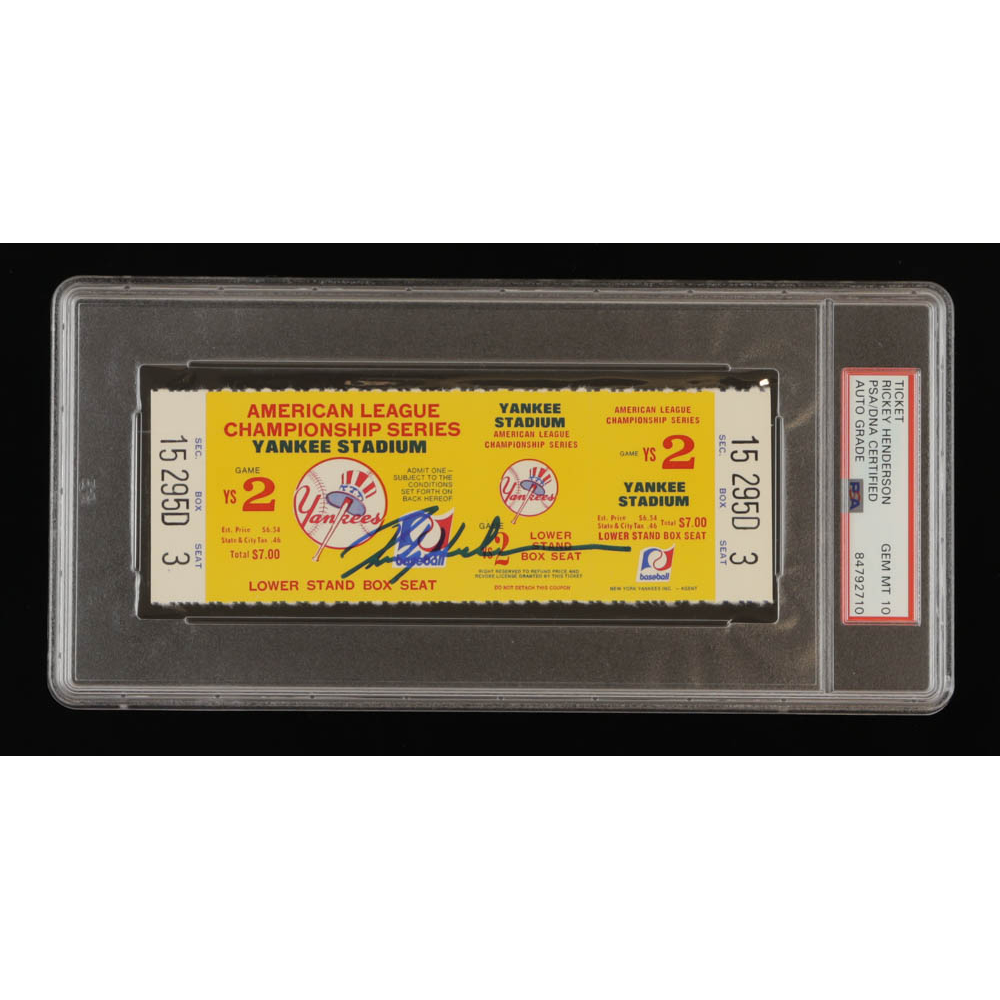 Rickey Henderson Signed ALCS Ticket (PSA) | Pristine Auction