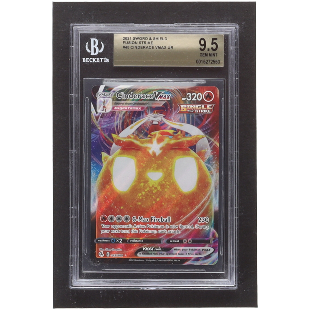 Cinderace VMAX 2021 Pokemon Sword and Shield Fusion Strike #45 (BGS 9.5 ...