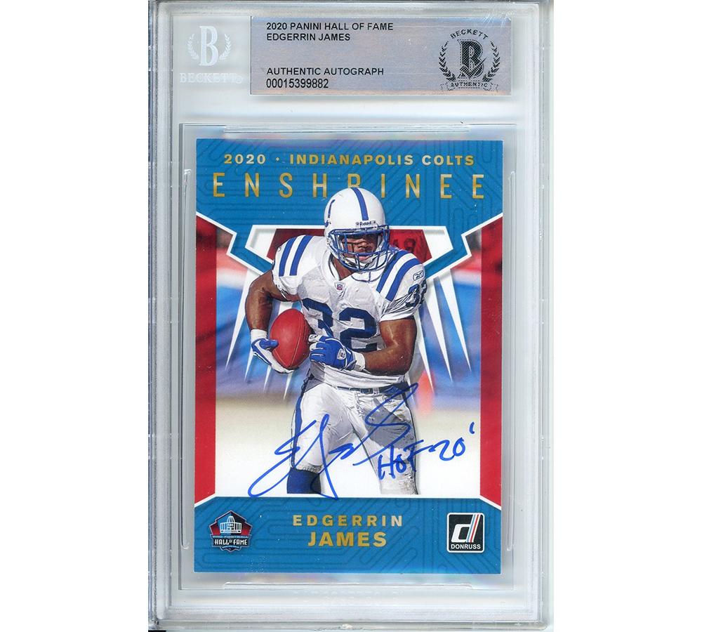 Edgerrin James Signed 2020 Panini Hall of Fame Card Inscribed "HOF 20 ...