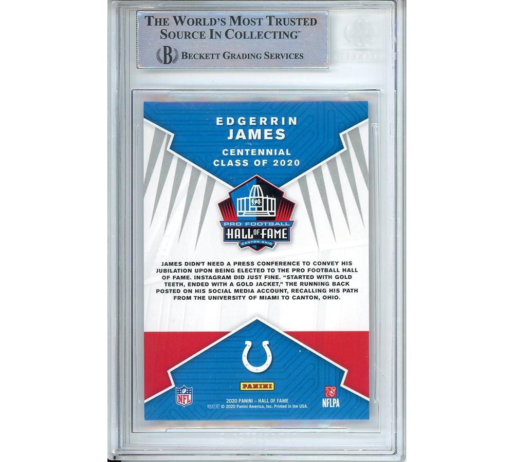 Edgerrin James Signed 2020 Panini Hall of Fame Card Inscribed "HOF 20 ...